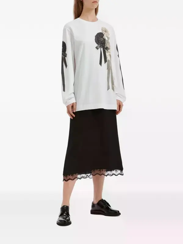 Simone Rocha Rosette-embellished Long-sleeve T-shirt