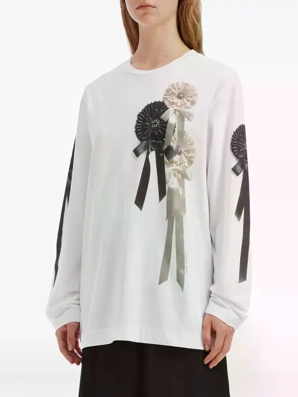 Simone Rocha Rosette-embellished Long-sleeve T-shirt
