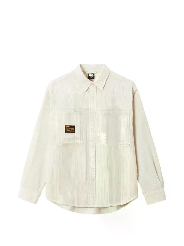 FINGERCROXX Corduroy Logo-patch Shirt - Neutrals