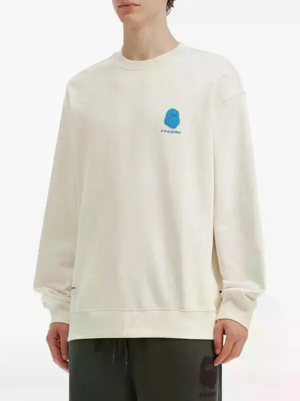 FINGERCROXX Cotton Crewneck Sweatshirt With Logo Patch