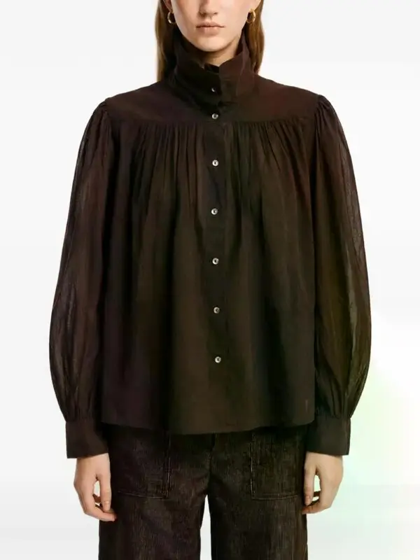 Antik Batik High-neck Gathered Shirt