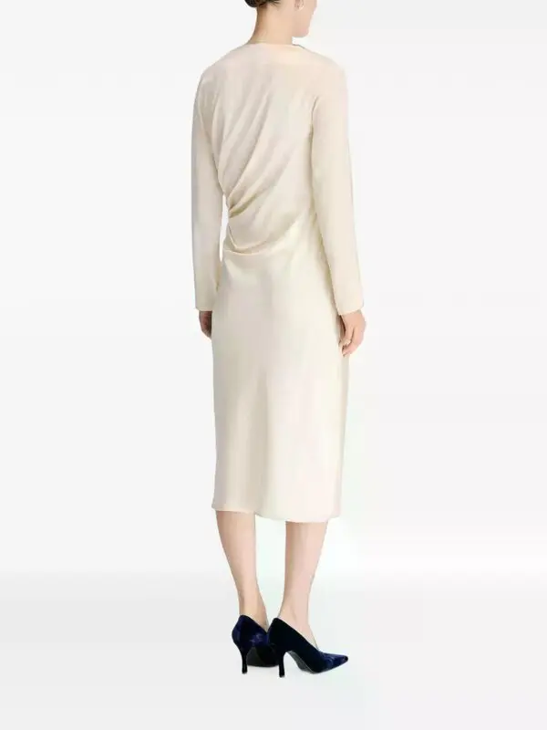 Loulou De Saison Fabio Draped Satin Midi Dress