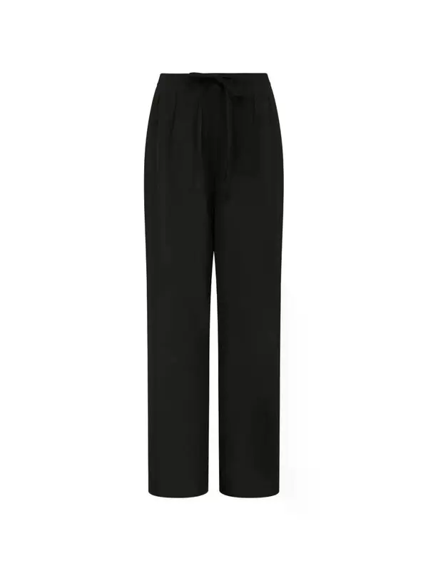 Loulou De Saison Ellon Straight-leg Drawstring Trousers - Black