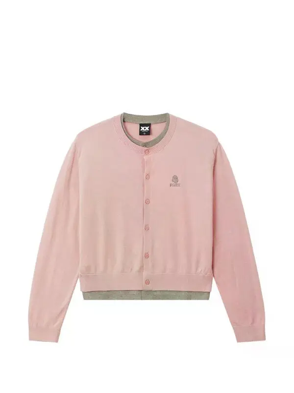 FINGERCROXX Logo-embroidered Layered Cardigan - Pink