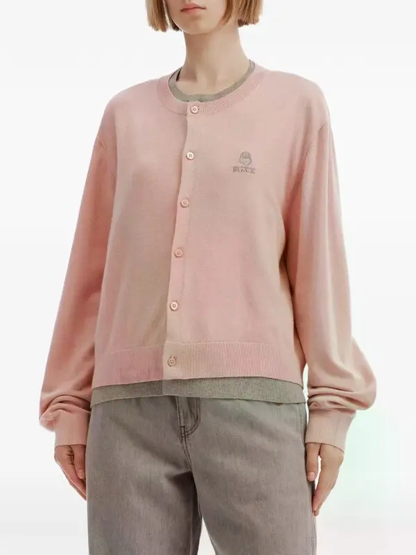 FINGERCROXX Logo-embroidered Layered Cardigan