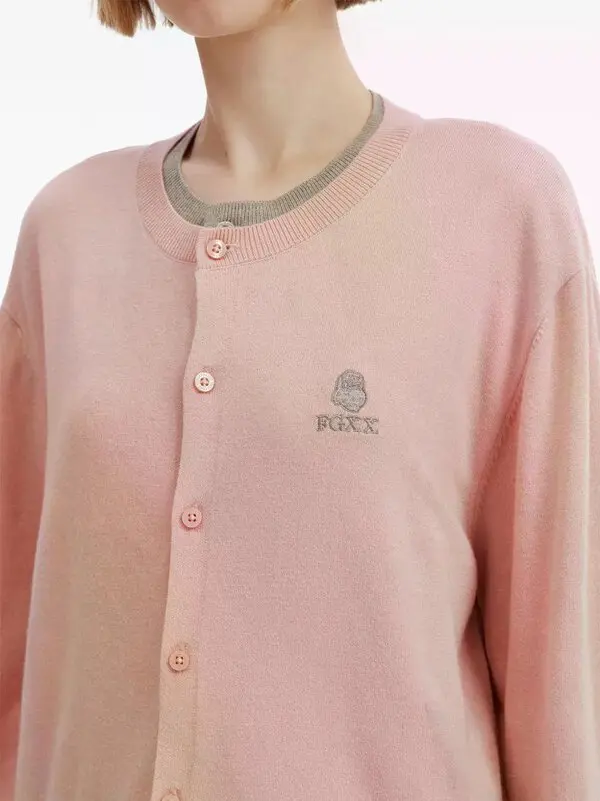 FINGERCROXX Logo-embroidered Layered Cardigan