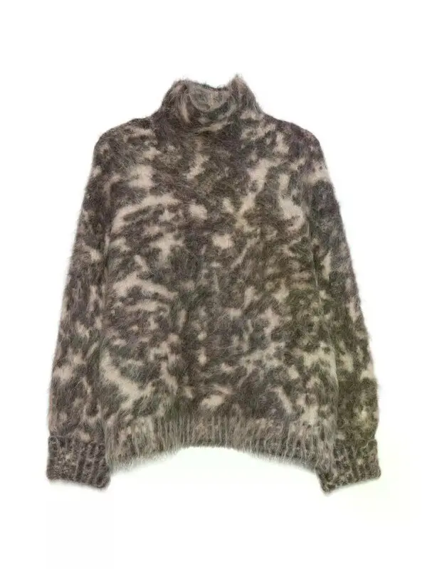 JOSEPH Esme Leopard-print High Neck Sweater - Neutrals