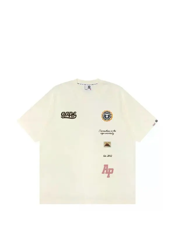 AAPE BY *A BATHING APE Logo-patch T-shirt - Neutrals
