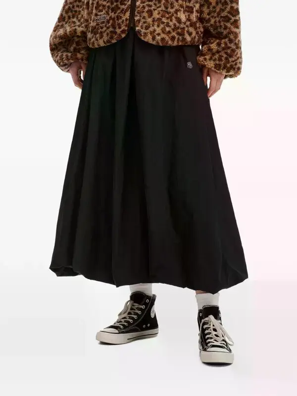 FINGERCROXX Elasticated-waistband Pleated Midi Skirt