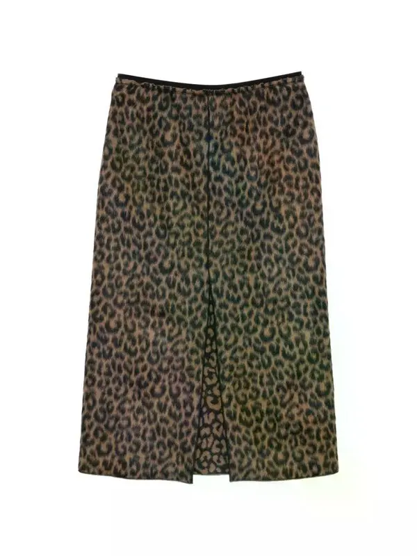ALYSI Leopard Print Pencil Skirt