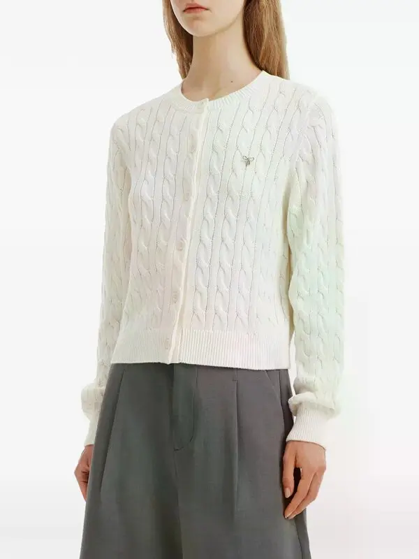 B+AB Cable-knit Bow-detail Cardigan