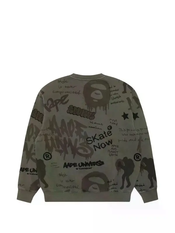 AAPE BY *A BATHING APE Graffiti Print Crewneck Sweater