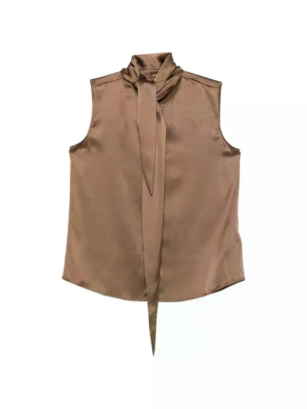 Dorothee Schumacher Sleeveless Bow Detail Top - Brown