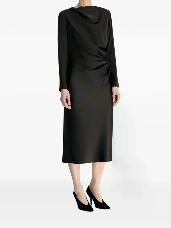 Loulou De Saison Fabio Draped Satin Midi Dress