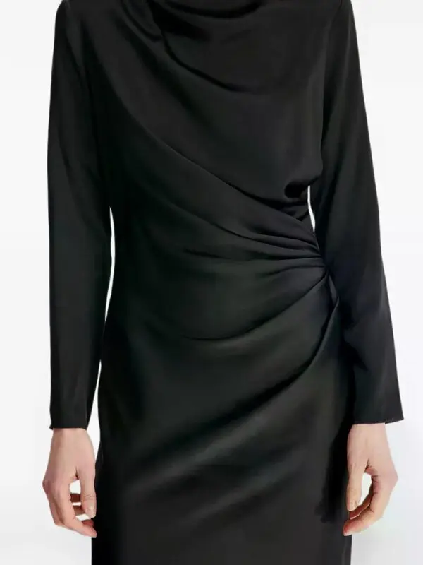 Loulou De Saison Fabio Draped Satin Midi Dress