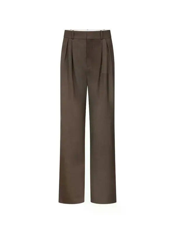 Loulou De Saison Pleated Grain Trousers - Brown