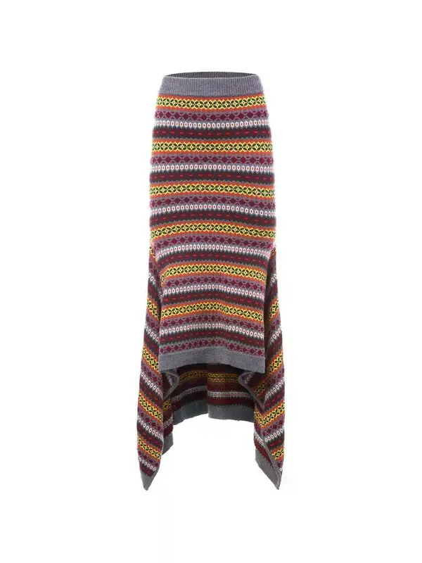 Monse Fair Isle Asymmetric Skirt