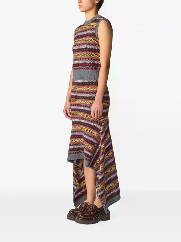 Monse Fair Isle Asymmetric Skirt