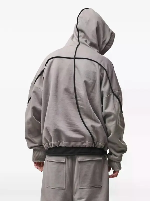 THOM KROM Contrast Piping Raw Edge Hoodie