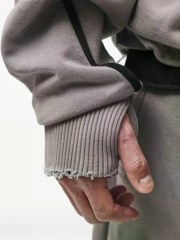 THOM KROM Contrast Piping Raw Edge Hoodie