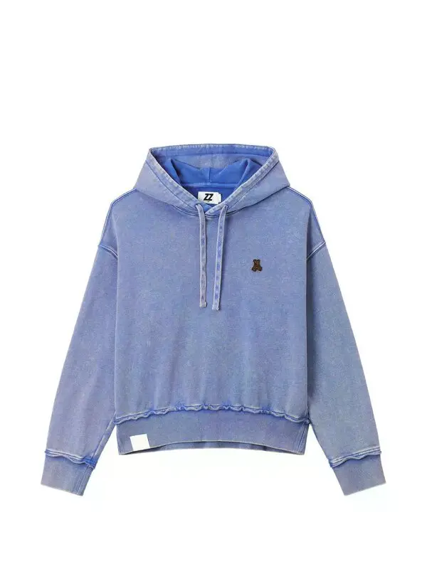 Izzue Graphic-print Cotton Hoodie - Blue