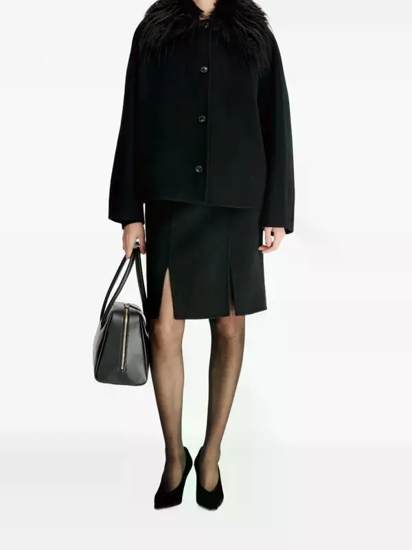 Loulou De Saison Faux Fur Collar Jacket - Black