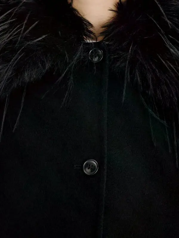 Loulou De Saison Faux Fur Collar Jacket - Black