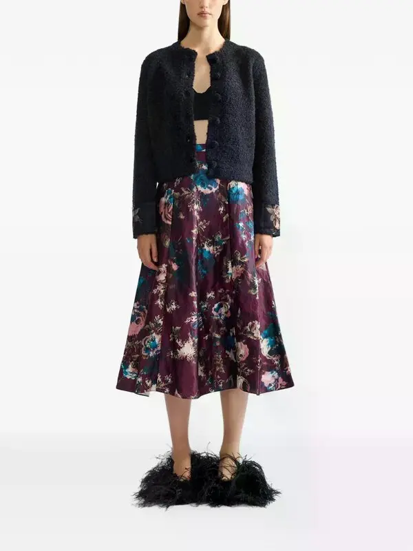 Erdem Floral-print A-line Midi Skirt