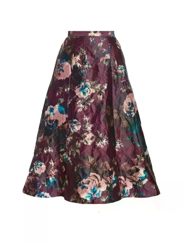 Erdem Floral Print A-line Midi Skirt