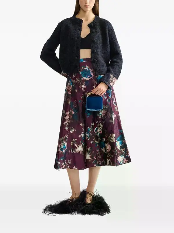 Erdem Floral Print A-line Midi Skirt