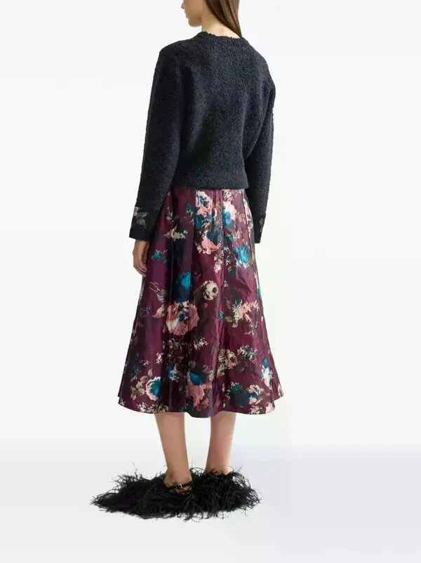 Erdem Floral Print A-line Midi Skirt
