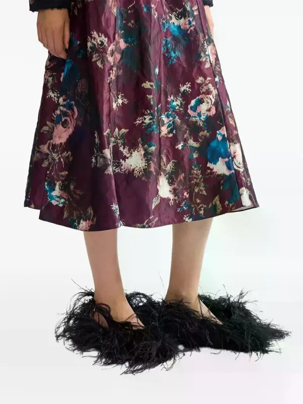 Erdem Floral Print A-line Midi Skirt