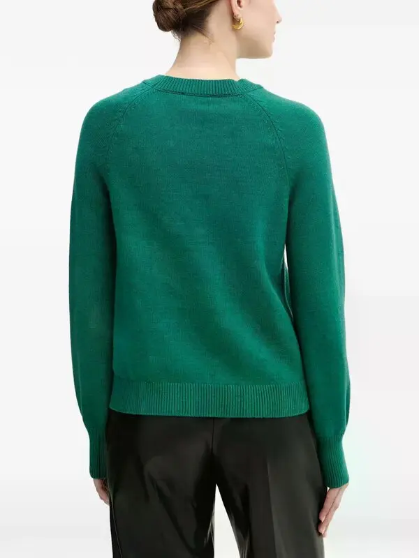 MORGAN Maxi Button-embellished Raglan-sleeve Sweater