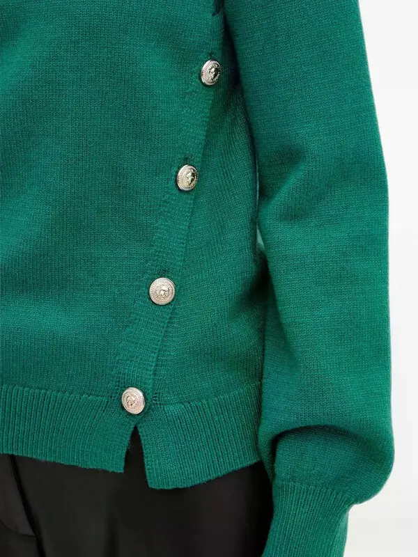 MORGAN Maxi Button-embellished Raglan-sleeve Sweater