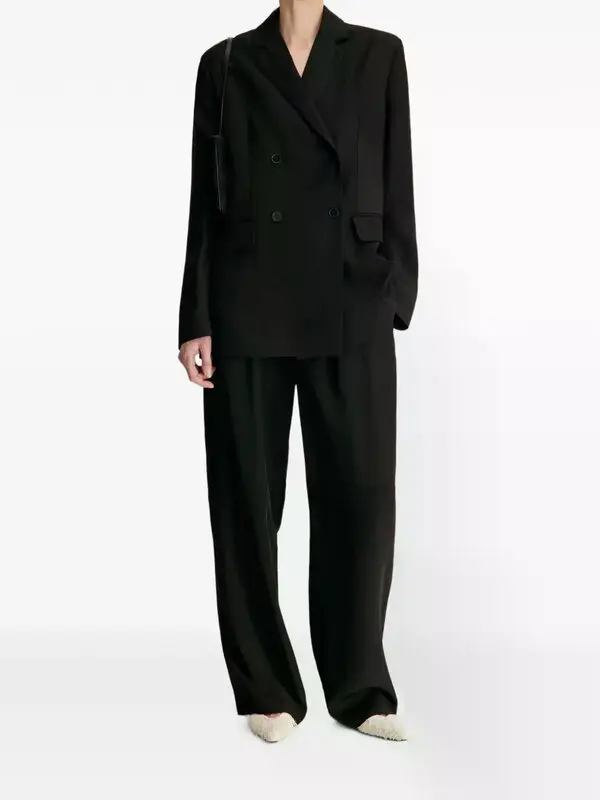 Loulou De Saison Regan Double-breasted Notch-lapels Jacket - Black