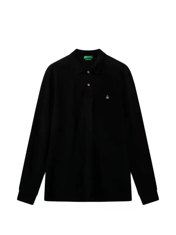 BENETTON Long-sleeve Logo-embroidered Polo Shirt