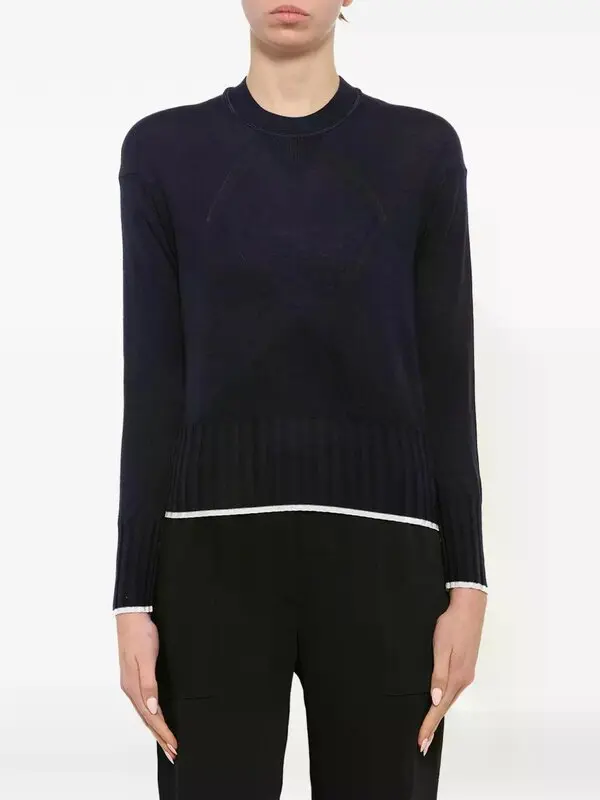 Kenzo Ribbed-knit Sweater With Contrast Tipping