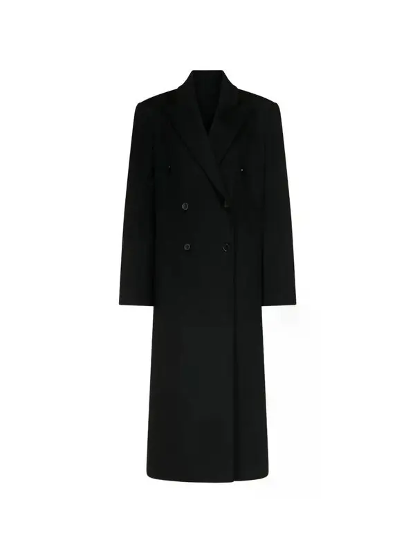Loulou De Saison Double-breasted Peak-lapel Coat - Black