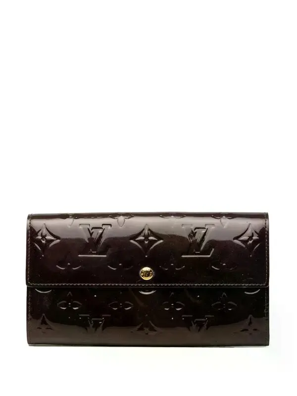 LOUIS VUITTON 2013 Monogram Vernis Sarah Wallet Long Wallets - Purple
