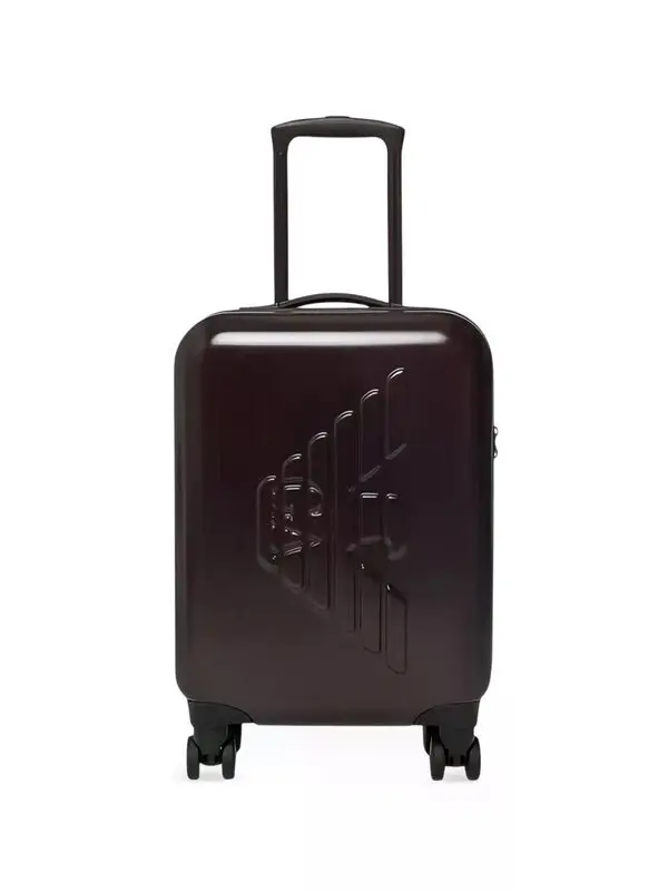 Emporio Armani Logo-embossed Spinner Suitcase - Brown