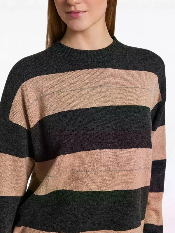 Peserico Striped Lurex Detail Sweater