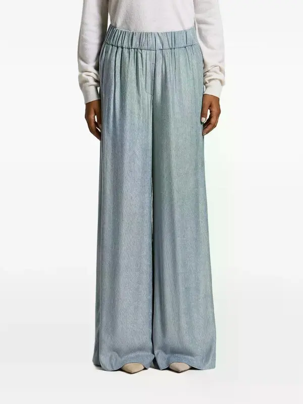 Peserico Plissé-effect Wide-leg Trousers