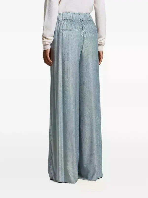 Peserico Plissé-effect Wide-leg Trousers