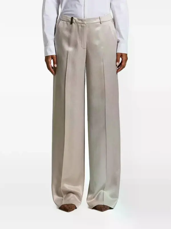 Peserico Satin-finish Wide-leg Trousers