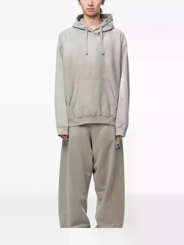 Mihara Yasuhiro Distressed Sun-faded Cotton Hoodie - Grey