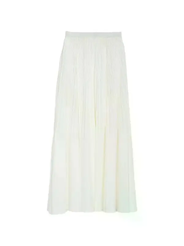TWINSET Pleated Crêpe De Chine Long Skirt - Neutrals