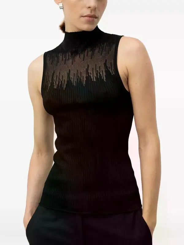 Hugo Knitted Top With Sheer Section