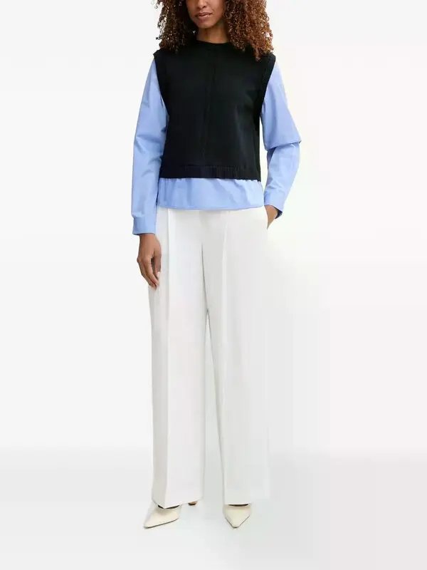 MORGAN Crystal-embellished Cable-knit Sweater Vest