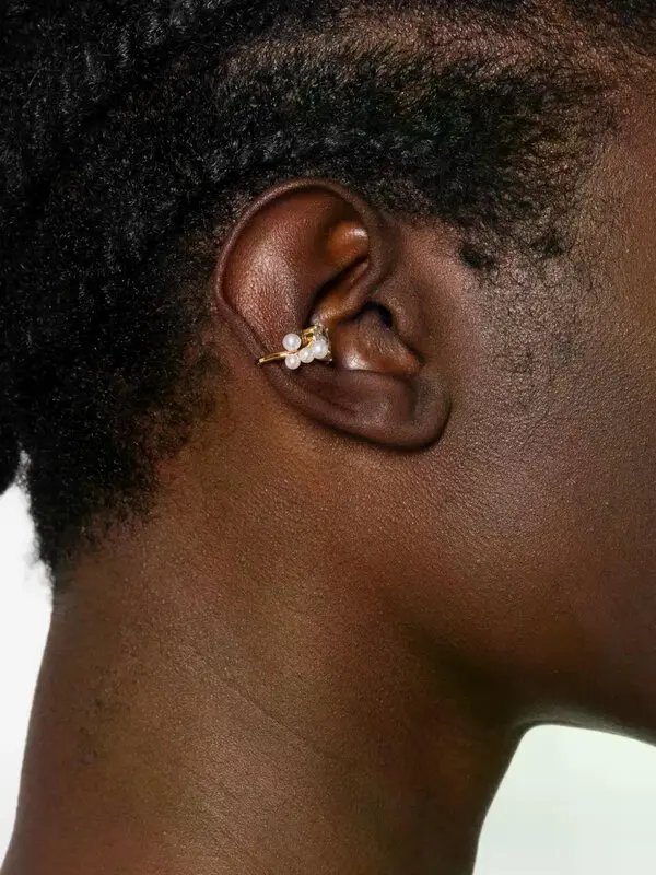 Completedworks Tone Pearl Embellished Ear Cuff With Zirconias - Gold
