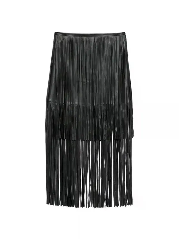 Maje Herringbone Button-detail Mini Skirt - Black